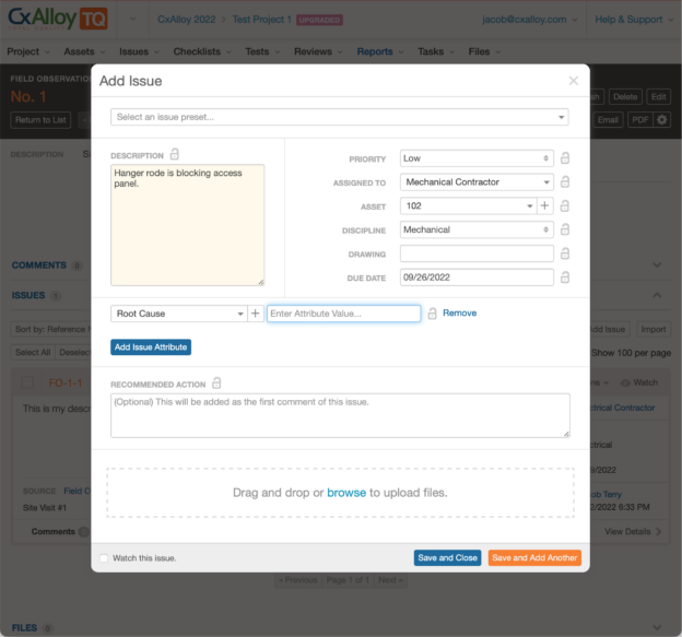 New Features - Issue Attributes and Issue Presets - CxAlloy